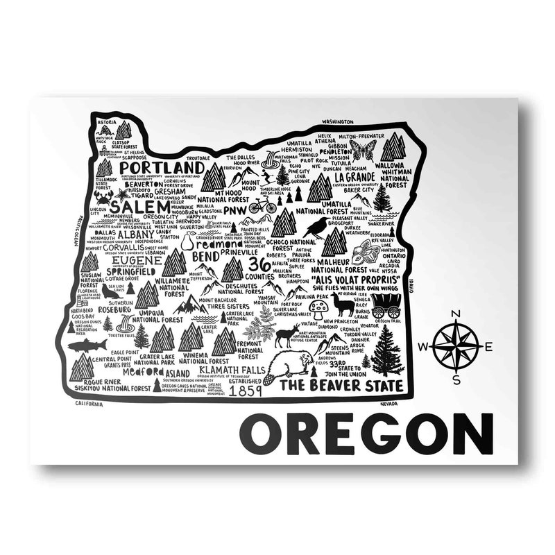 Oregon Wall Art - Etsy
