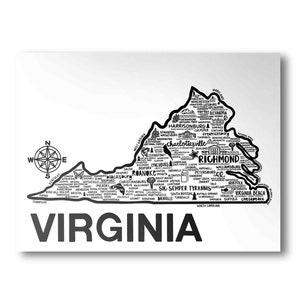 Virginia Poster | Minimalist State Map | State Poster | Wall Art | Home ...