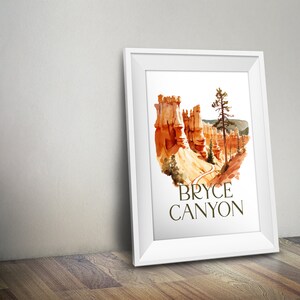 Bryce Canyon National Park Poster | Watercolor National Park Poster ...