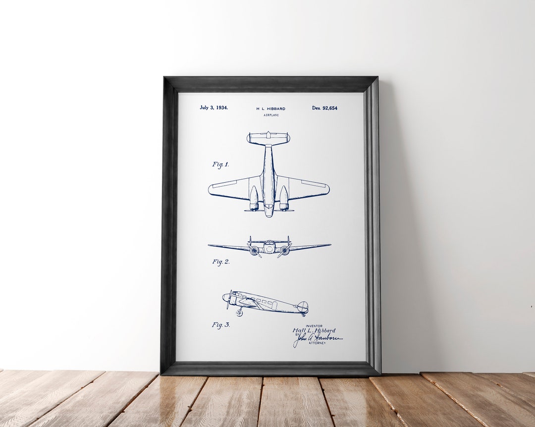 Airplane Patent Poster | Lockheed Electra Airplane Patent Poster ...