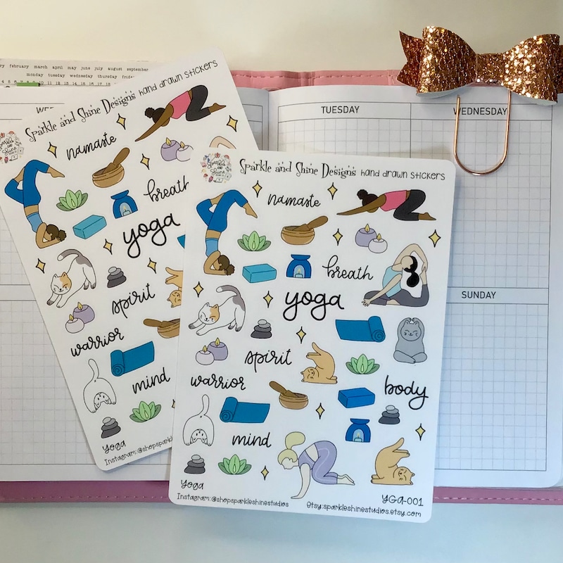 Yoga Stickers - Etsy