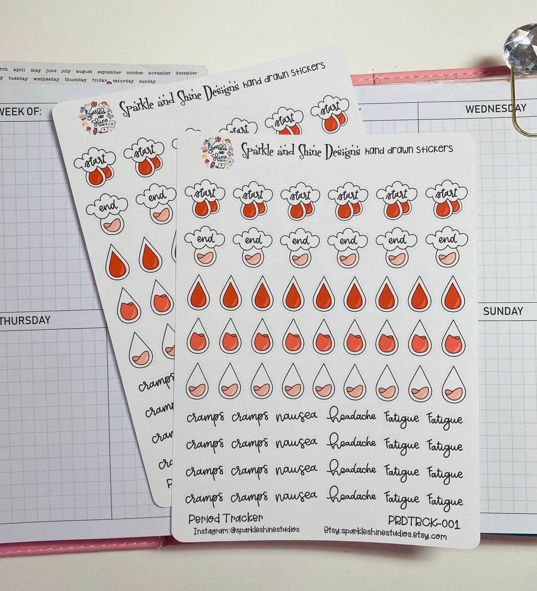Period Tracker Planner Stickers: Functional Matte Stickers - Etsy