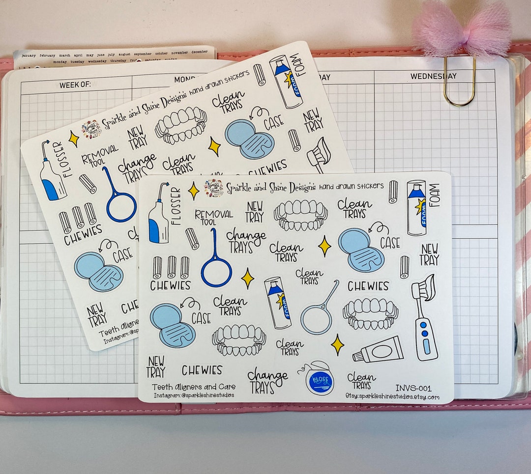 Teeth Aligners Clear Braces Tracker Planner Stickers (health and ...