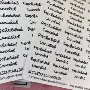Rescheduled Canceled Planner Stickers - Etsy