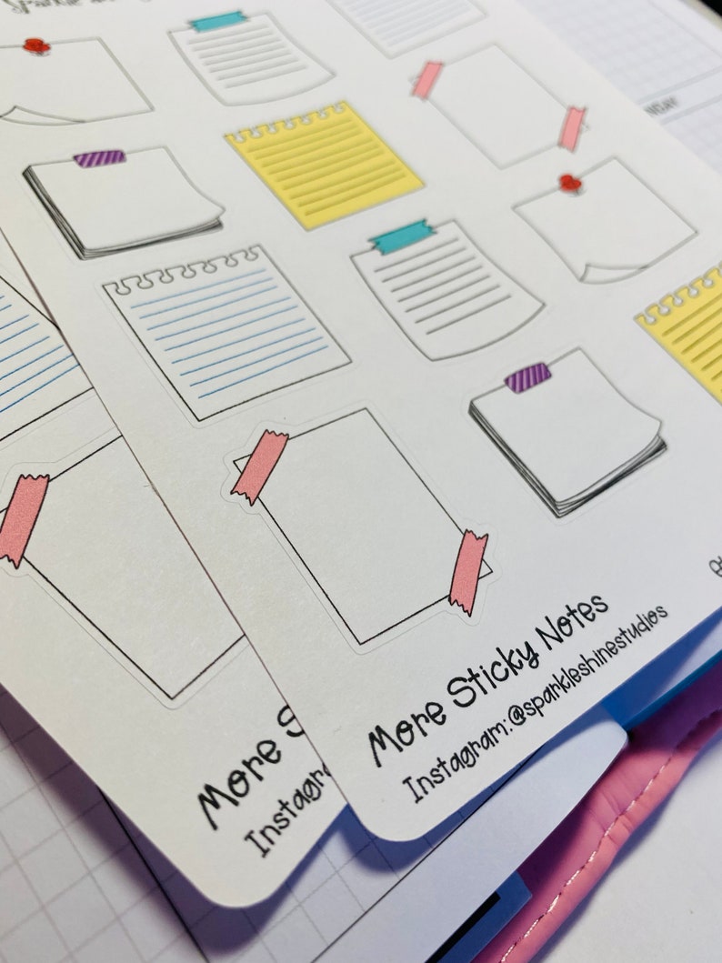 More Sticky Notes Planner Stickers - Etsy