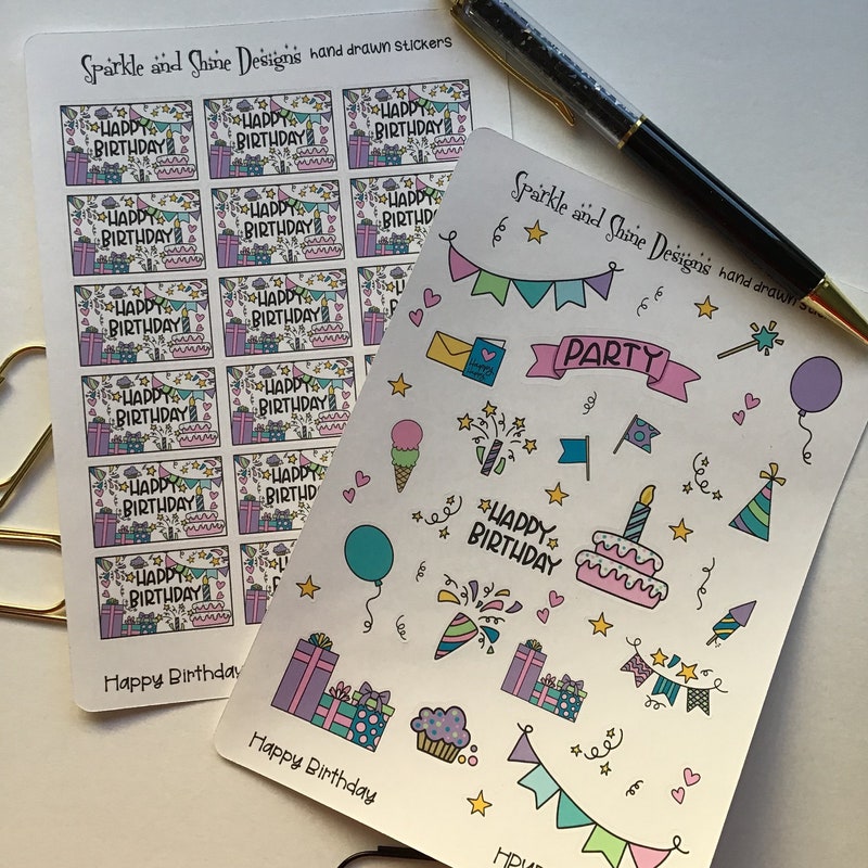 Birthday Planner Stickers - Etsy