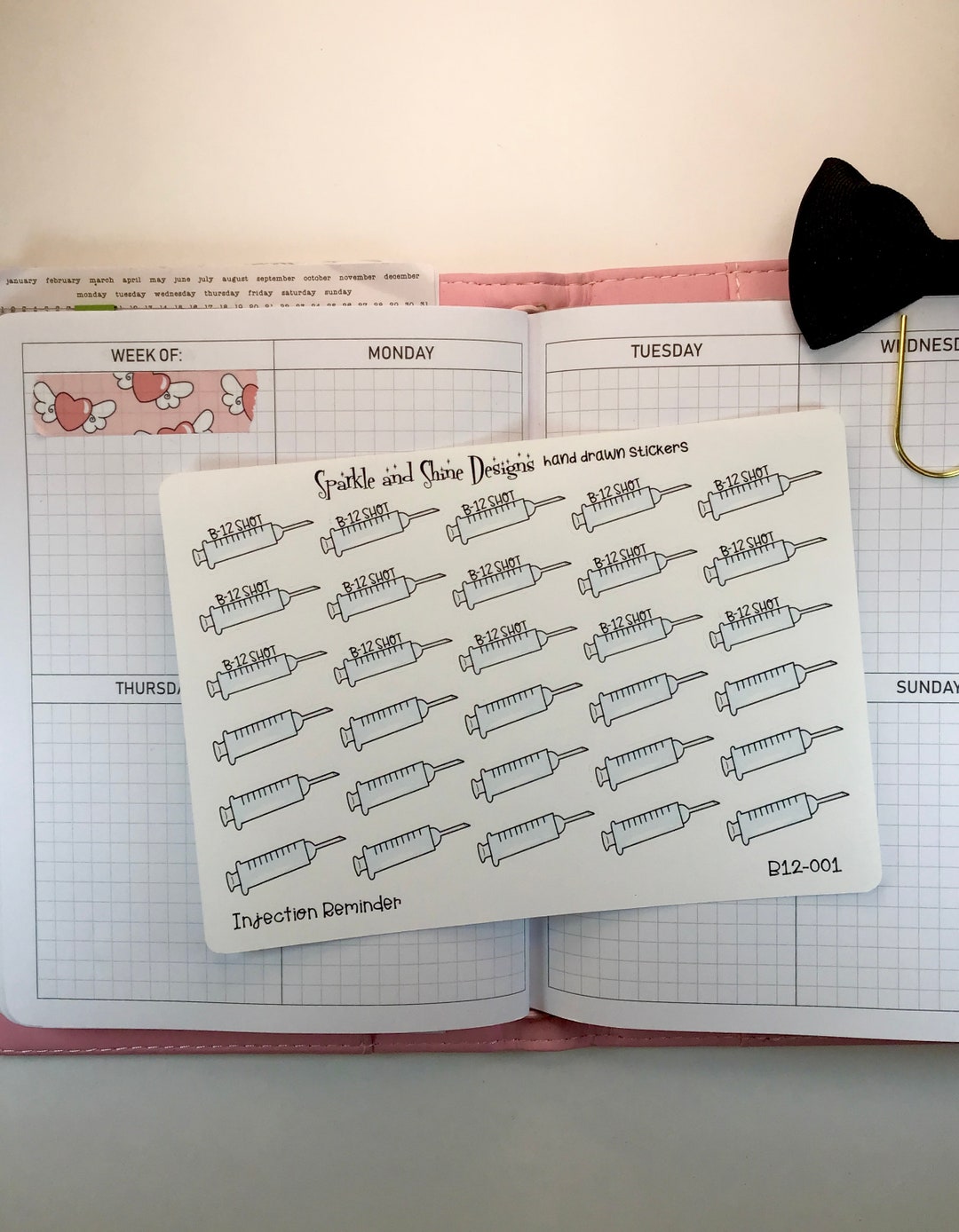 B-12 Injection Reminder Self Care Planner Stickers (health and Wellness ...