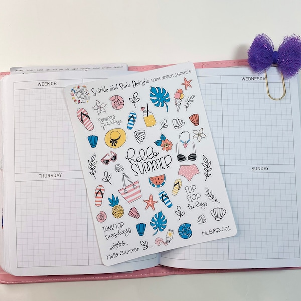 Summer Stickers - Etsy