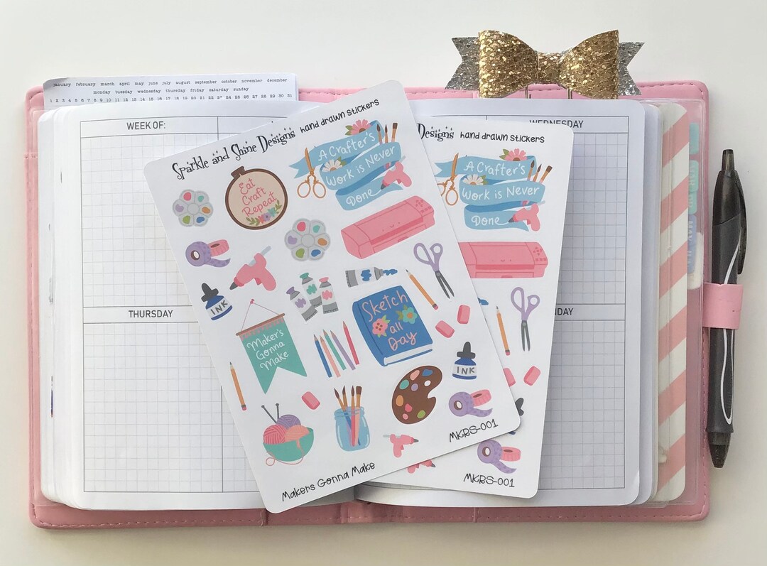 Cute Crafts Planner Stickers (hobbies and Craft Stickers, Craft Project ...