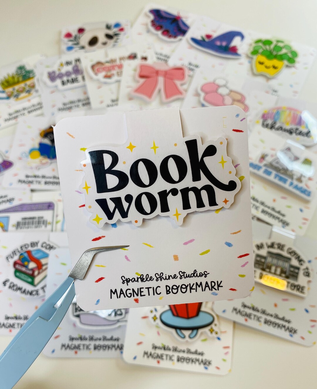 MAGNETIC BOOKMARK Sparkly Book Worm Cute Magnetic Bookmark | Bookish ...