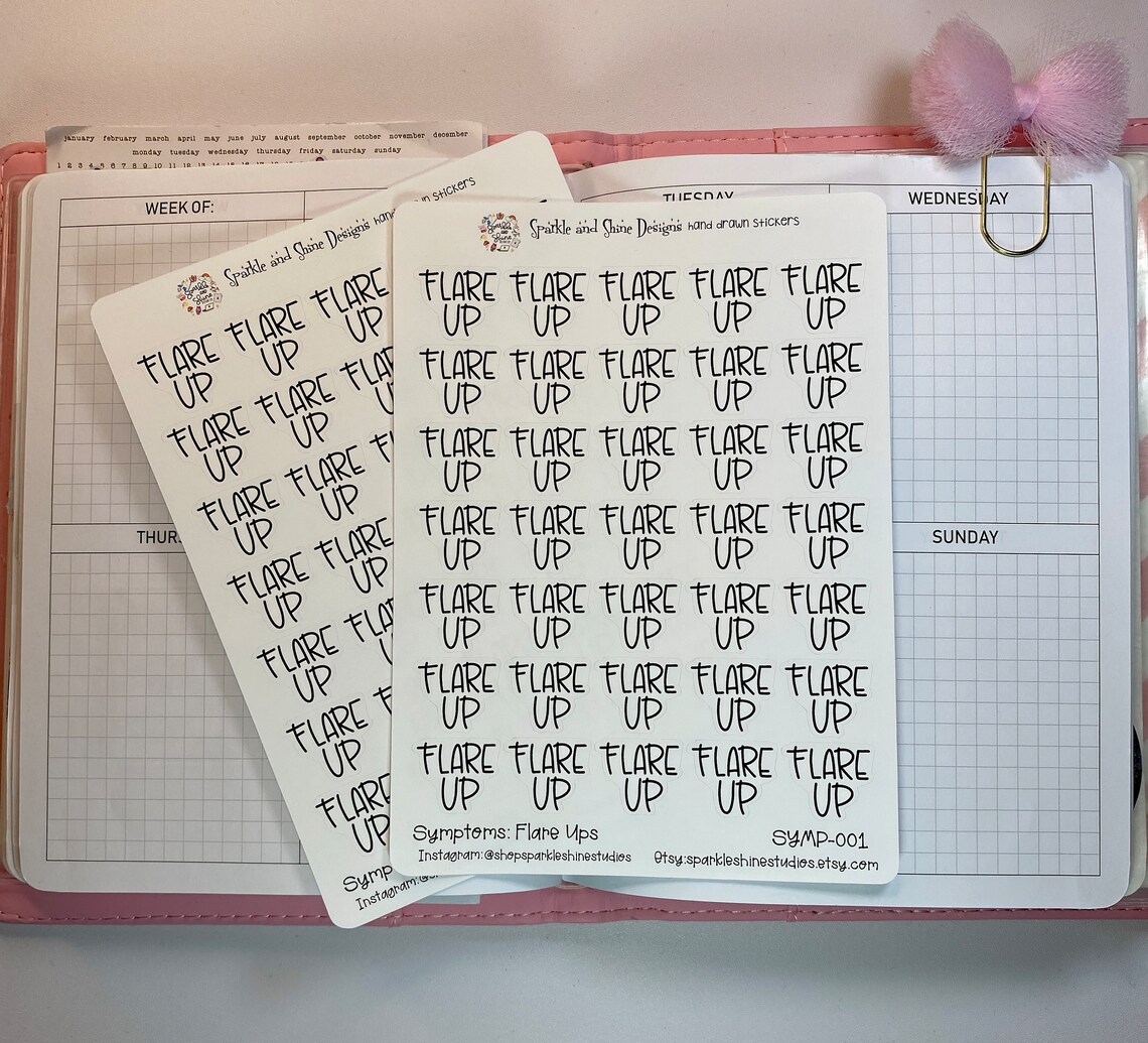 Symptoms Flare Ups Planner Stickers - Etsy