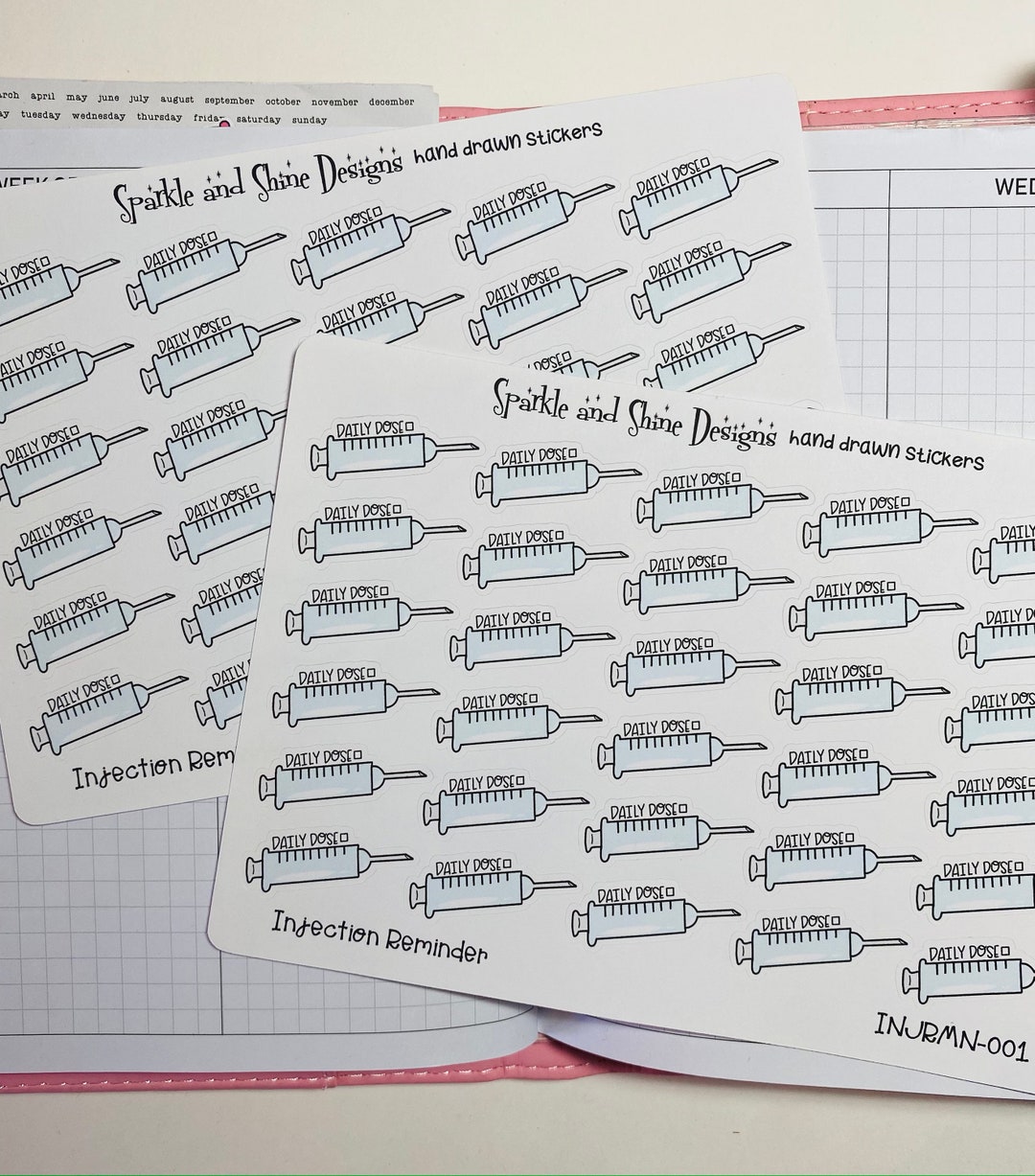 Daily Injection Reminder Planner Stickers (health and Wellness, Habit ...