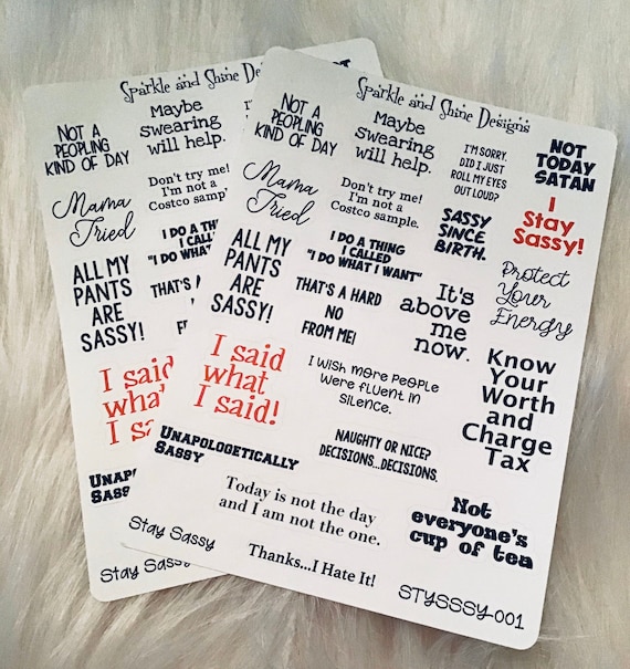 Sassy Stickers-stay Sassy Planner Stickers - Etsy
