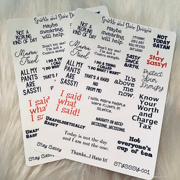 Sassy Stickers - Etsy