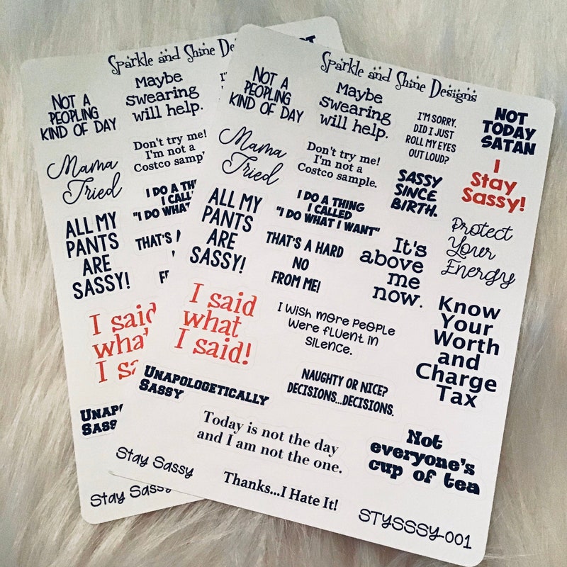 Sassy Stickers - Etsy