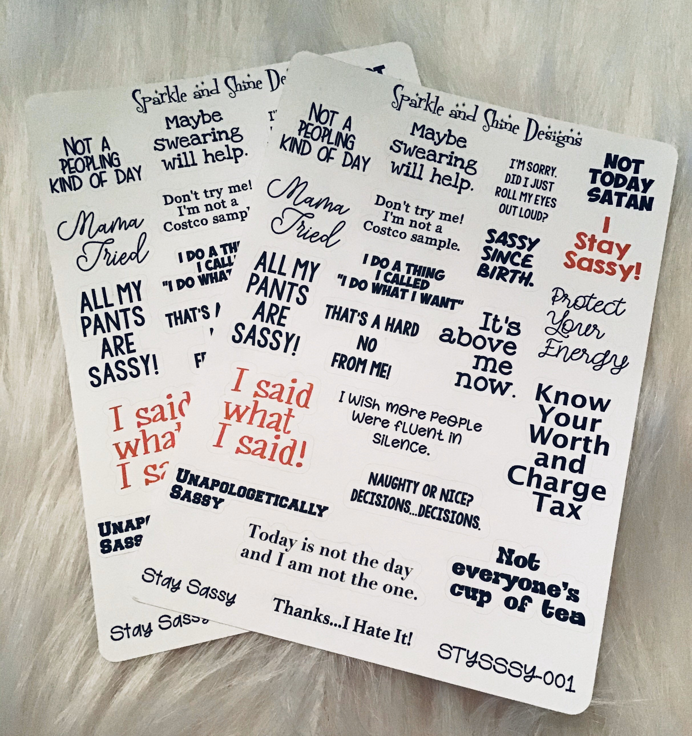 Sassy Stickers-stay Sassy Planner Stickers - Etsy