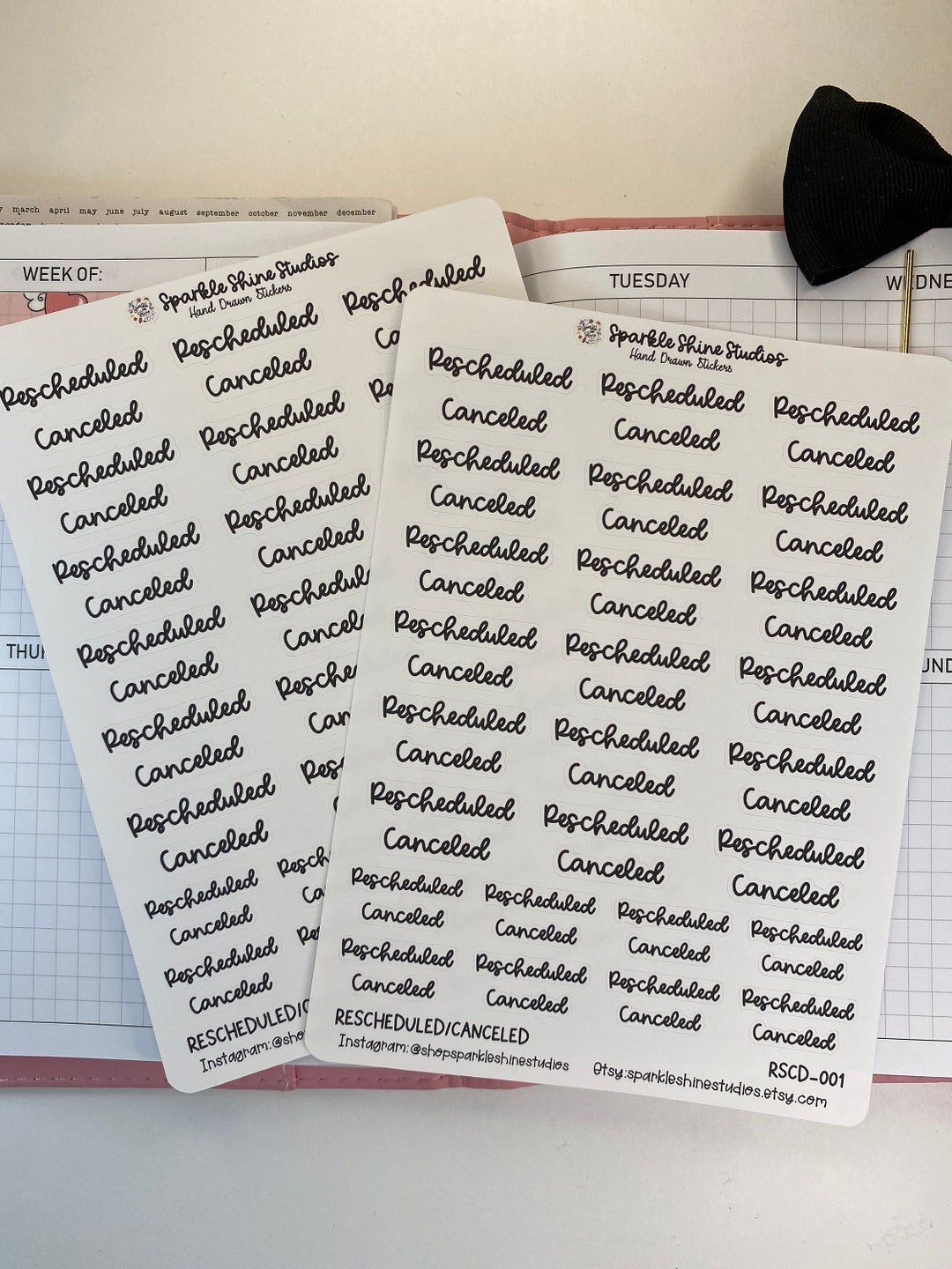 Rescheduled Canceled Planner Stickers - Etsy