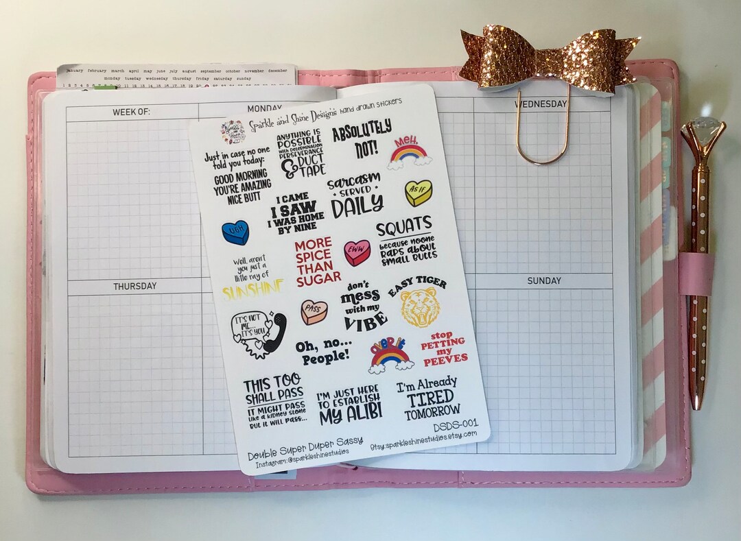 Double Super Duper Sassy Snarky Planner Stickers - Etsy