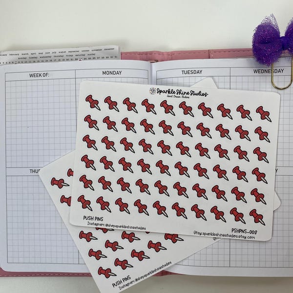 Red Push Pins - Etsy