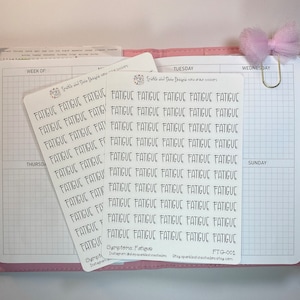 Symptoms - Fatigue Tracker Planner Stickers (health and Wellness, Habit ...