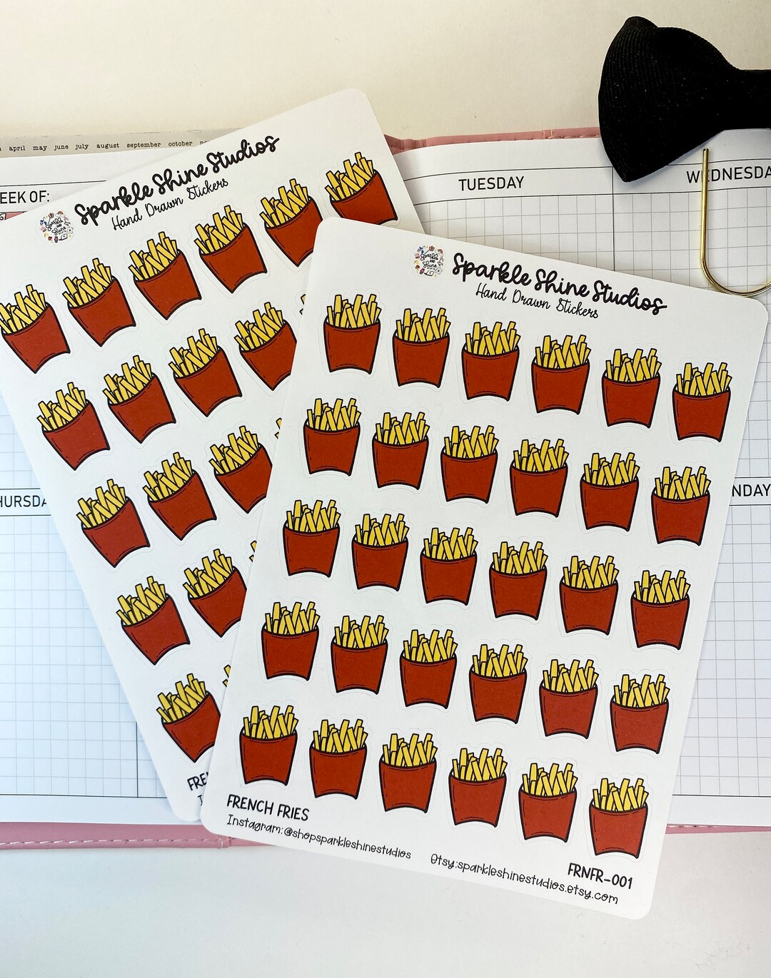 Today We Get Fries Planner Stickers, Food and Drink Stickers - Etsy