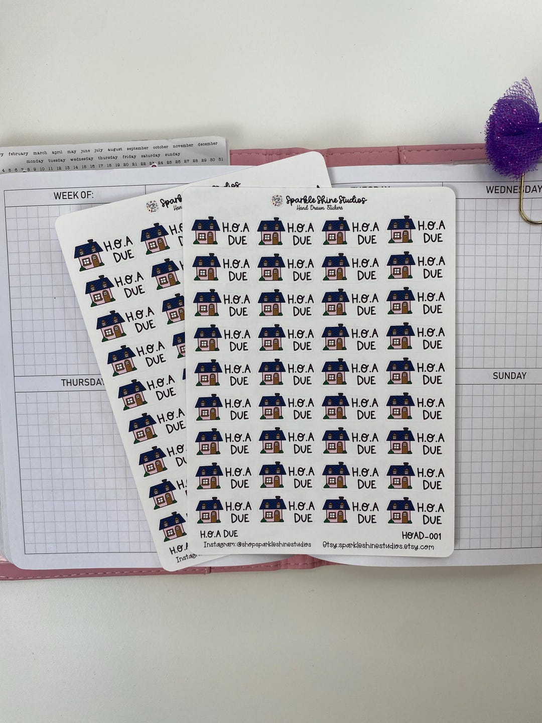 HOA Due Bill Pay Planner Stickers (budget Tracking and Monthly Finance ...