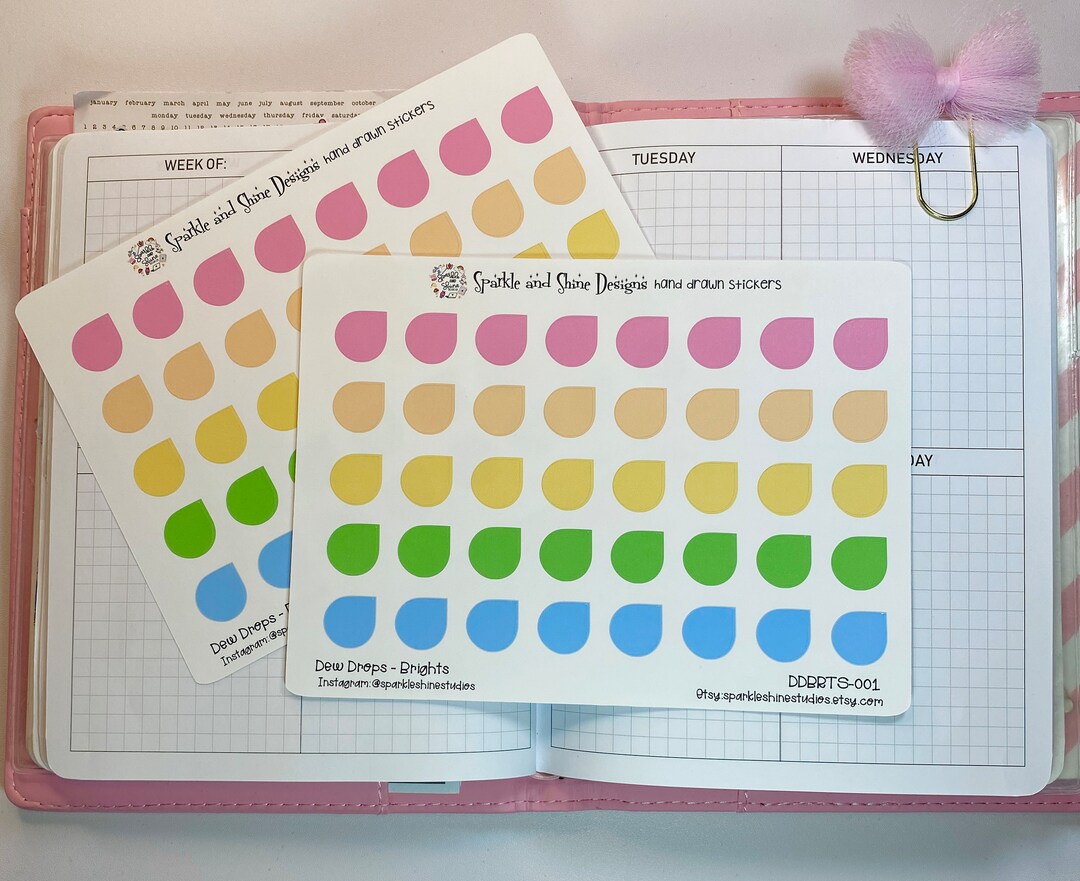 Medium Size Dew Drops Brights Planner Stickers - Etsy