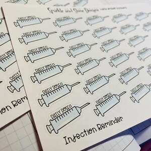 Daily Injection Reminder Planner Stickers (health and Wellness, Habit ...
