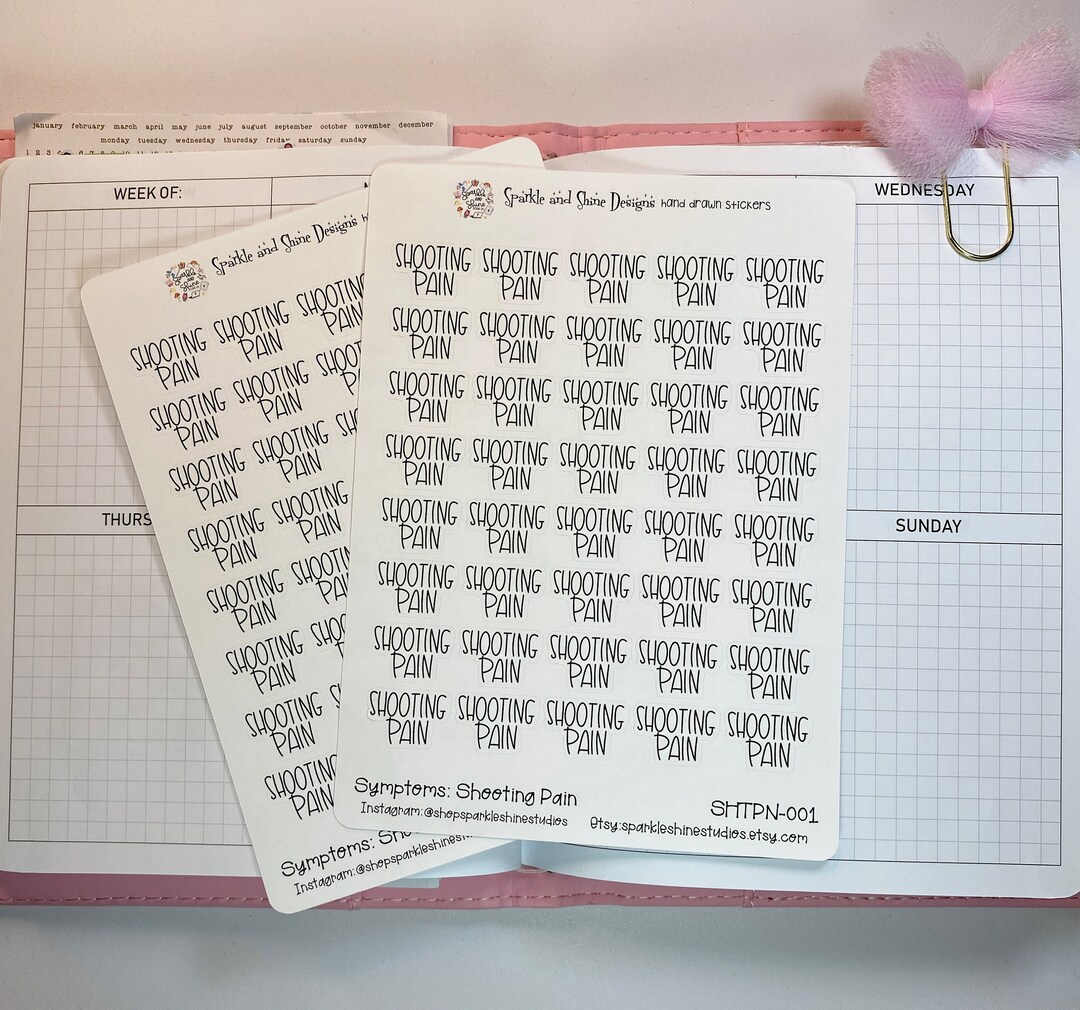 Symptoms - Shooting Pain Planner Stickers (health and Wellness, Habit ...