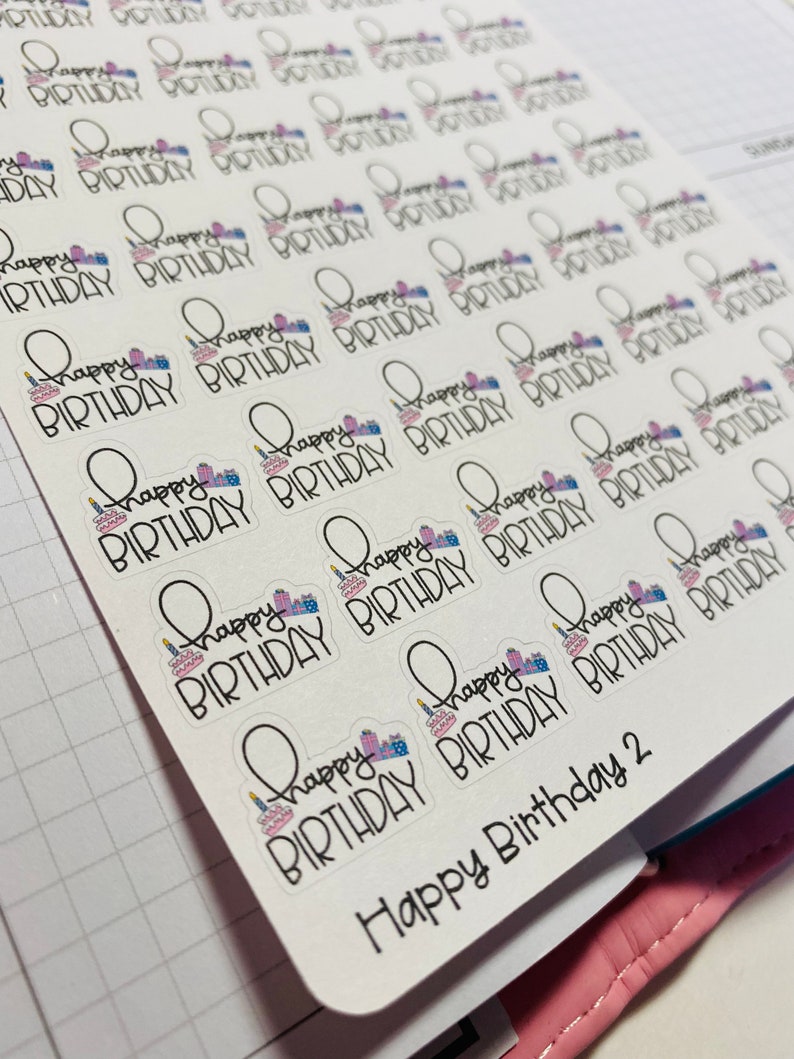 Happy Birthday Reminder Script Planner Stickers - Etsy