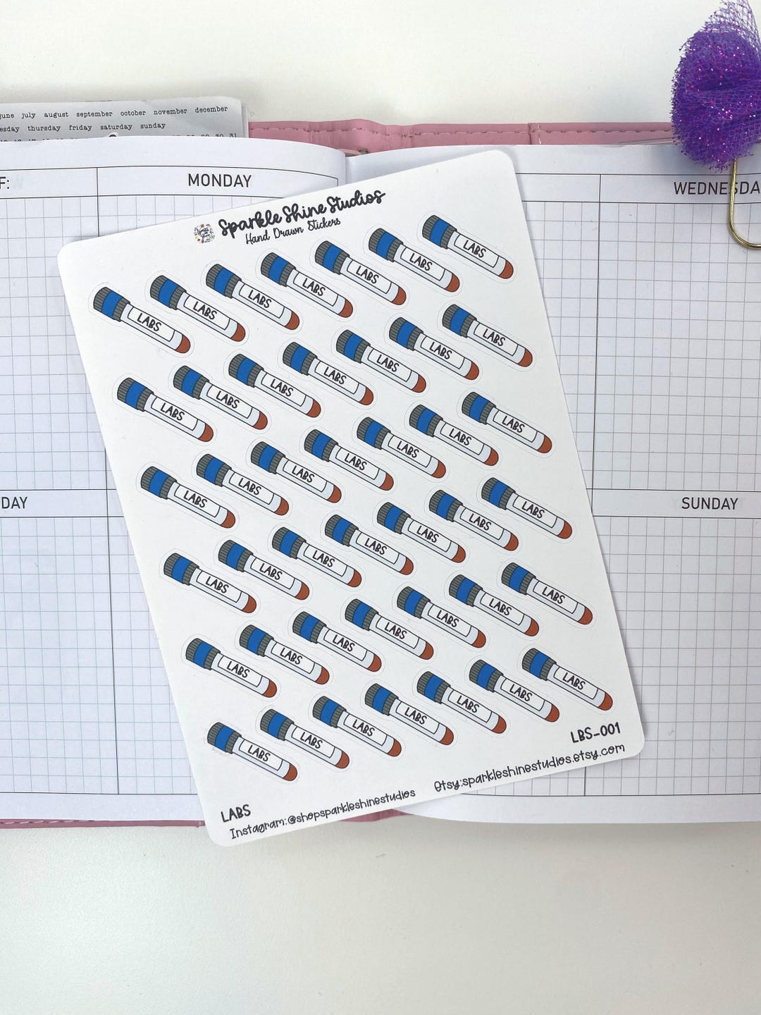 Lab Work Planner Stickers Medical Lab Test Reminder Stickers for ...