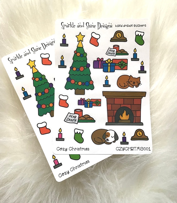 A Cozy Christmas Planner Stickers | Etsy