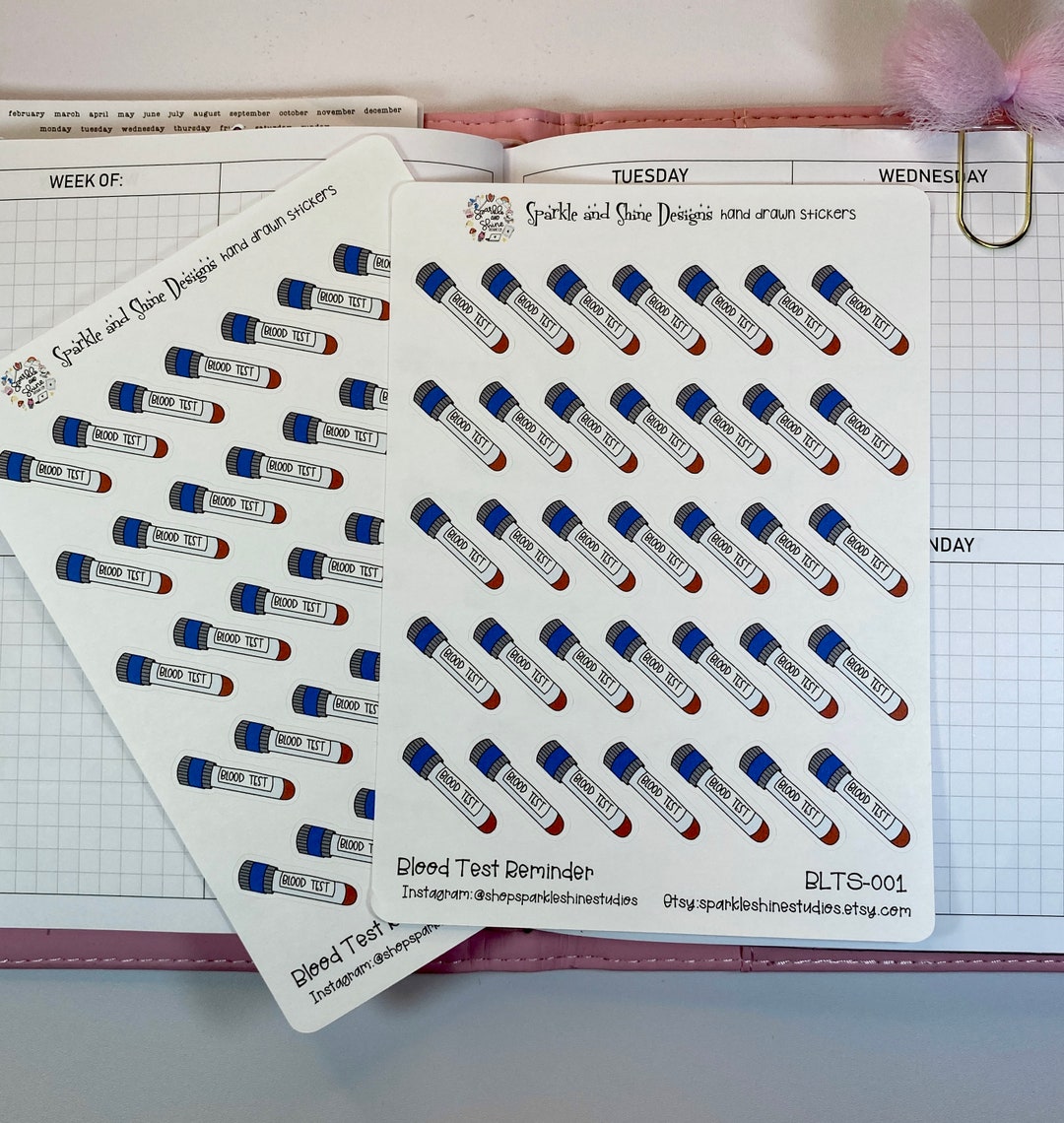 Blood Test Blood Work Planner Stickers - Etsy