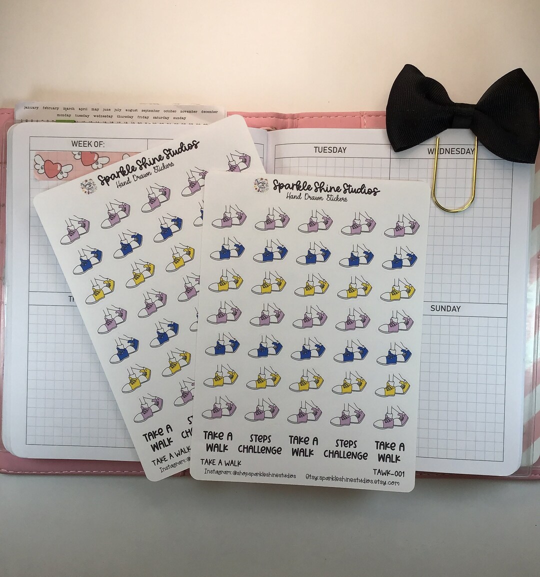 Take A Walk Walk Challenge Planner Stickers (health and Wellness, Habit ...