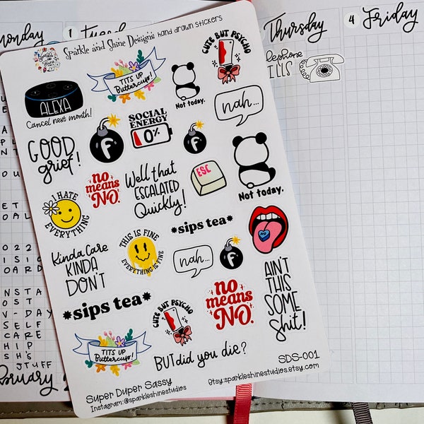 Snarky Stickers - Etsy