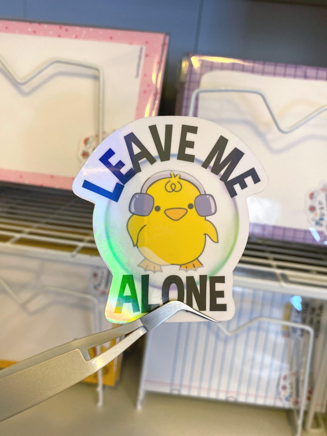 Waterproof Duckie Says Leave Me Alone Vinyl Stickers Water Bottle ...