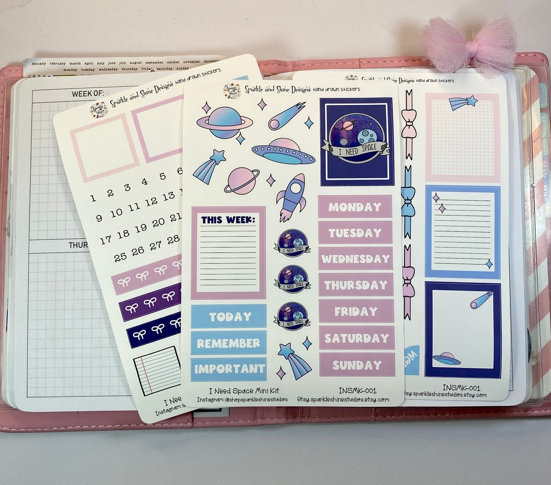 I Need Space Vertical Planner Sticker Full Weekly Kit | 1.5" Wide ...