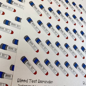 Blood Test Blood Work Planner Stickers - Etsy