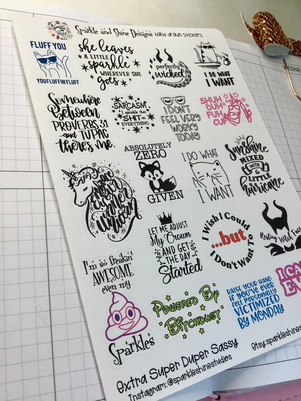 Extra Super Duper Sassy Snarky Planner Stickers - Etsy