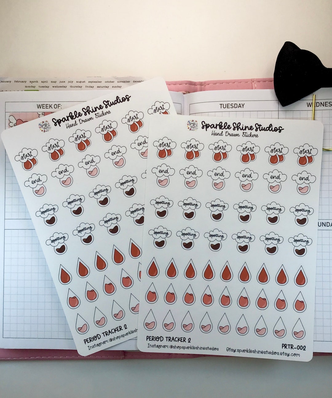 Period Tracker 2 Planner Stickers Functional Planner Stickers - Etsy