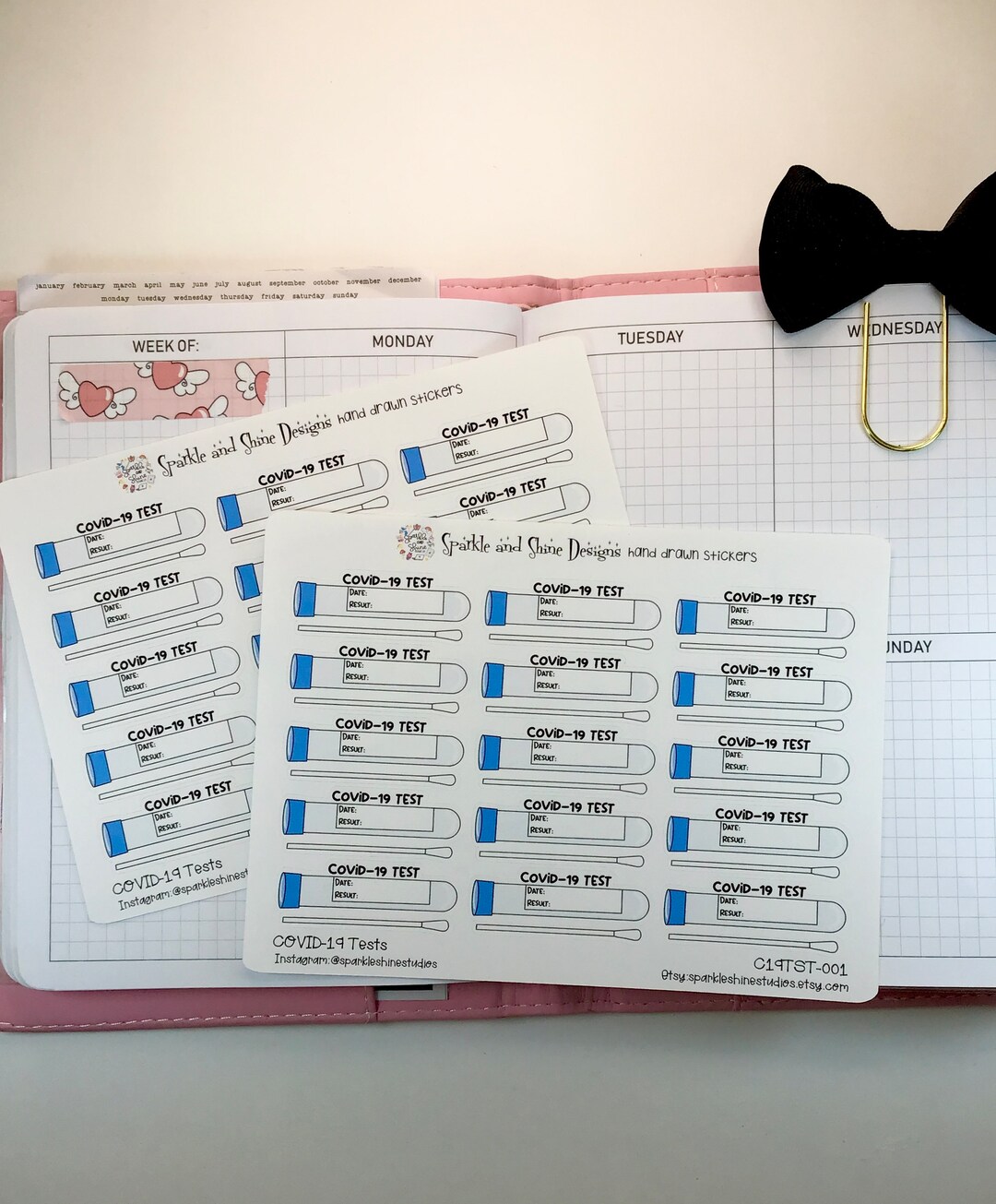 Covid Test Results Planner Stickers (health and Wellness, Habit ...