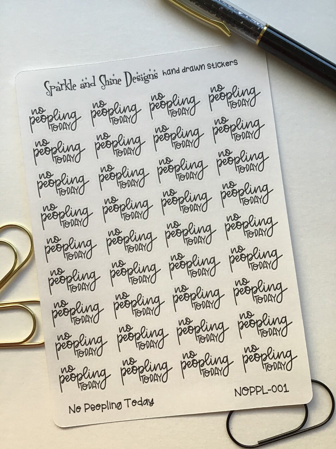 No Peopling Today Planner Stickers - Etsy