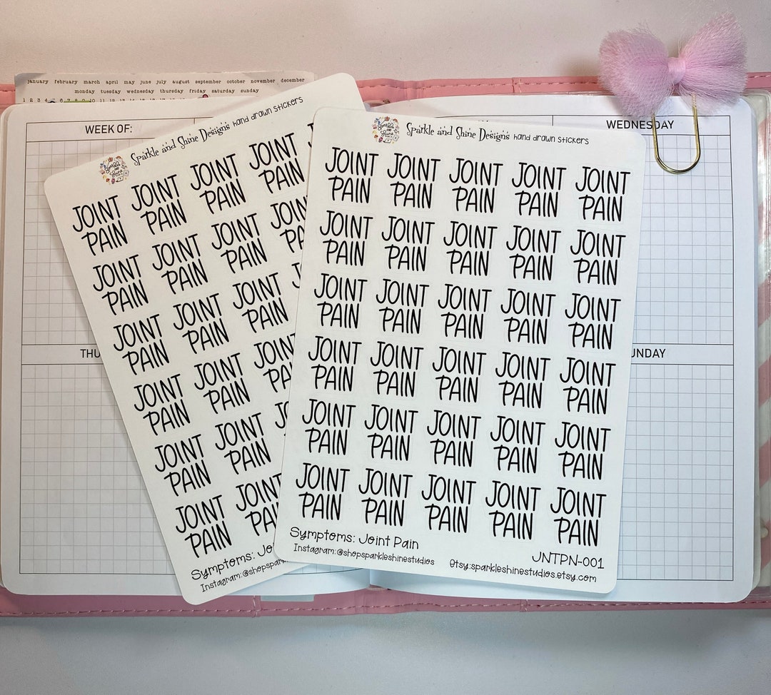 Symptoms - Joint Pain Planner Stickers (health and Wellness, Habit ...