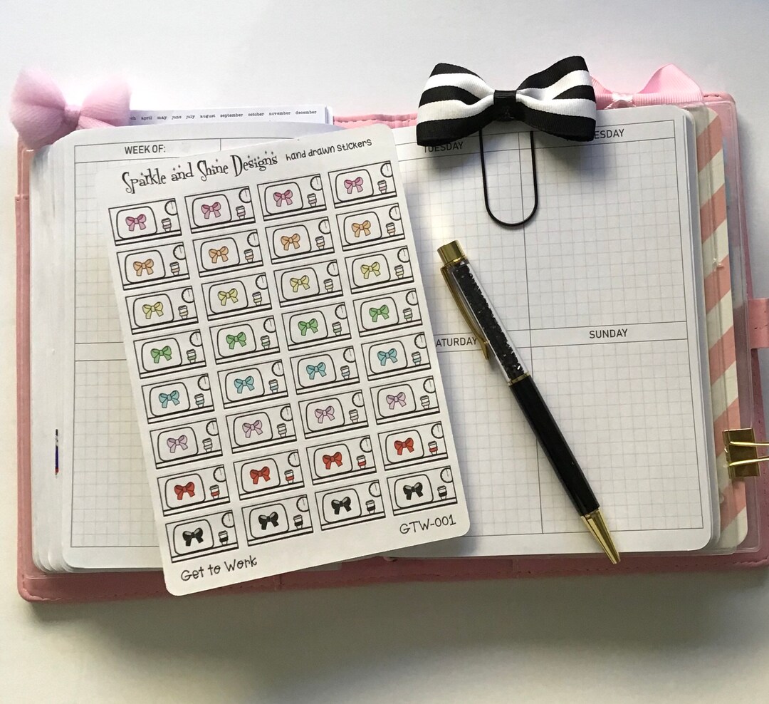 Get to Work Planner Stickers - Etsy