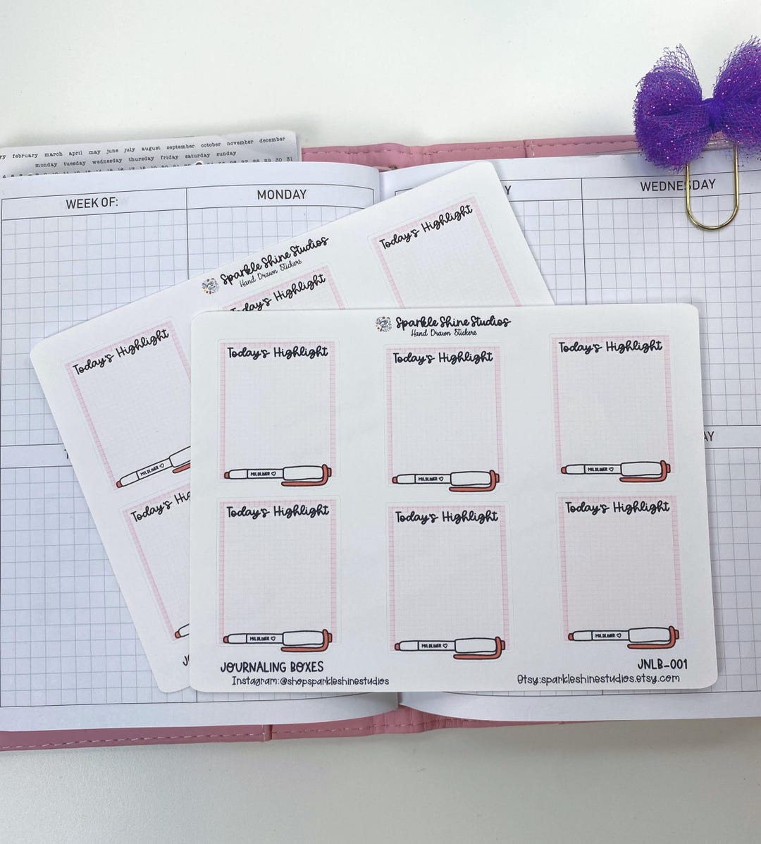 Today's Highlight Journaling Box Gratitude Planner Stickers - Etsy