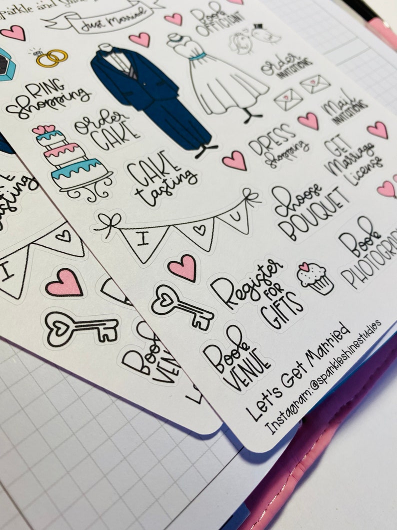 Let's Get Married Wedding Planner Stickers - Etsy