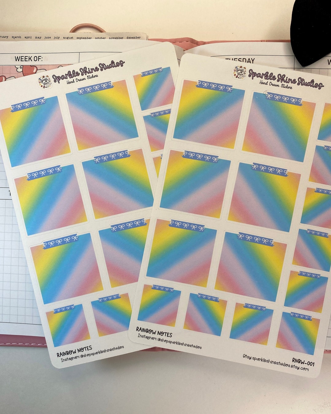 Rainbow Sticky Notes Planner Stickers - Etsy
