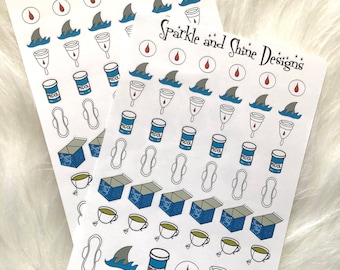 Shark Week, Period Stickers Planner Stickers, Activity Planner Stickers ...