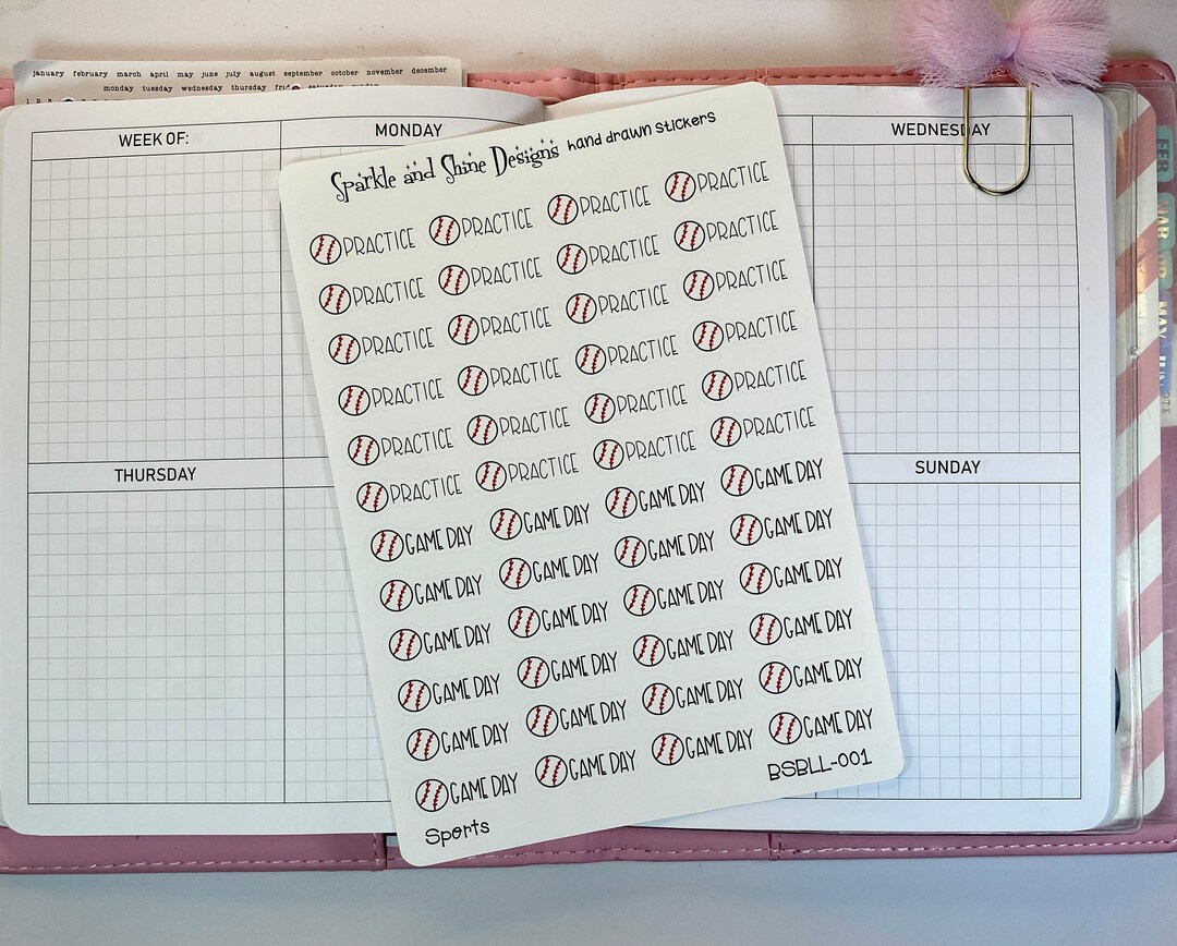 Baseball Softball Team Sports School Planner Stickers - Etsy