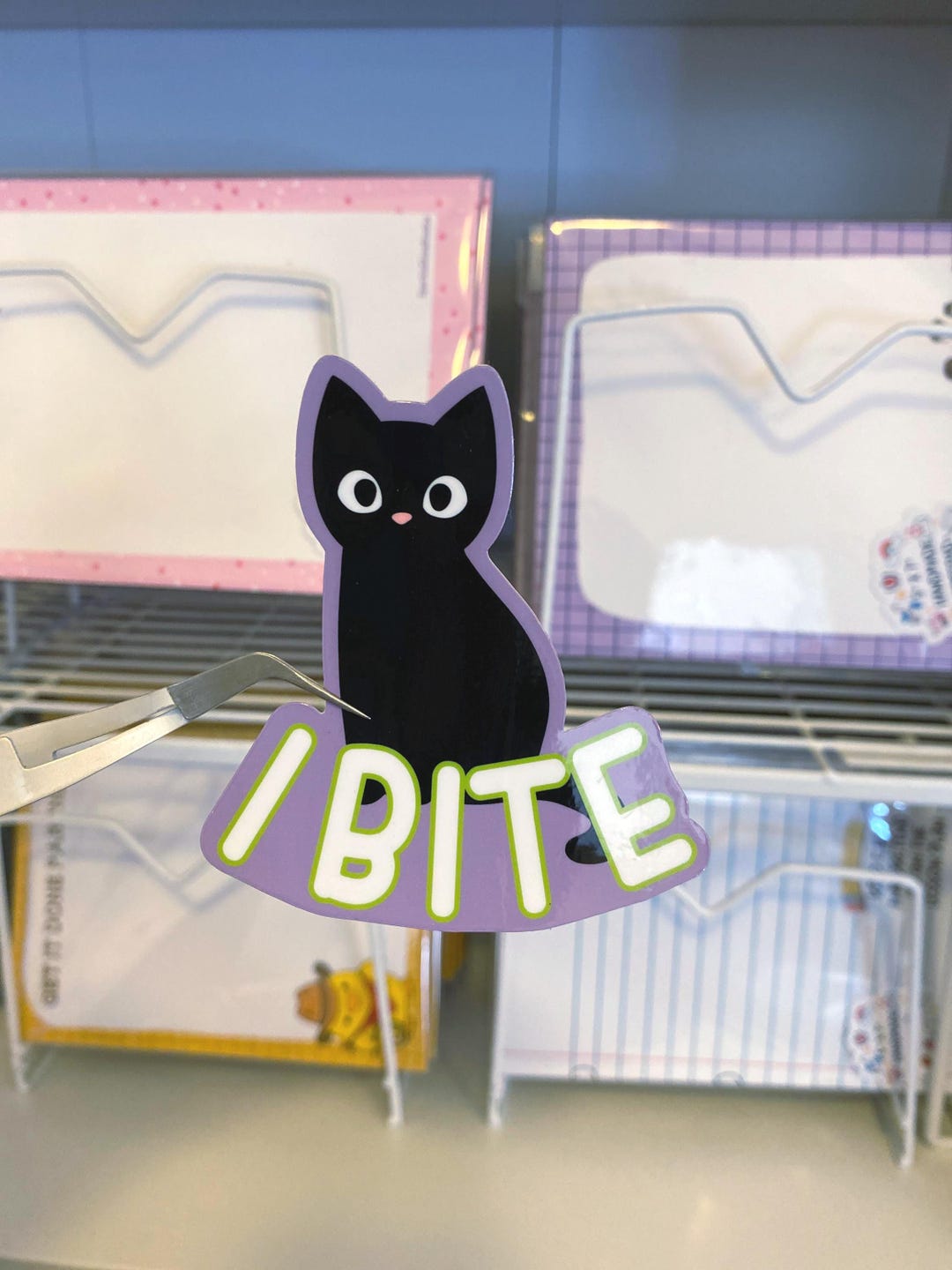 Waterproof I Bite Black Cat Cat Lover's Vinyl Stickers (laptop Stickers ...